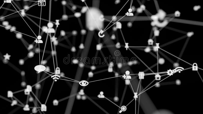 Abstract Futuristic Social Network, Computer and Internet Icons ...