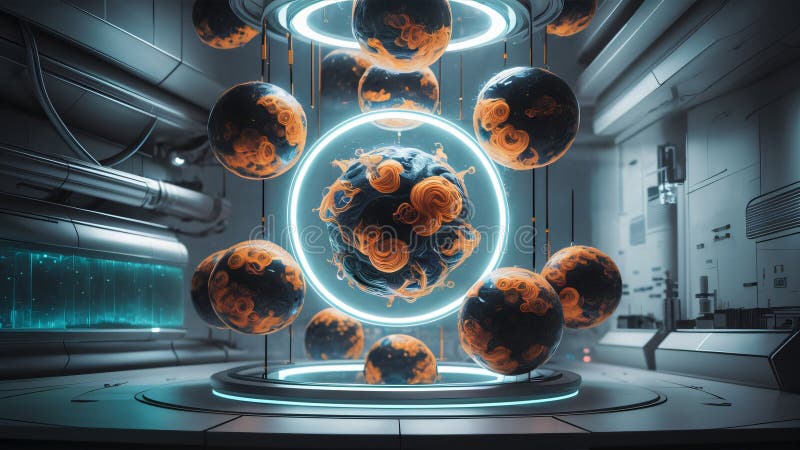 Abstract Futuristic Sphere Installation, Sci-Fi High Quality Image ...