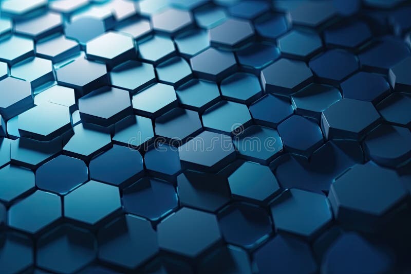 Abstract 3D Futuristic Surface Concept with Hexagons. Stock ...