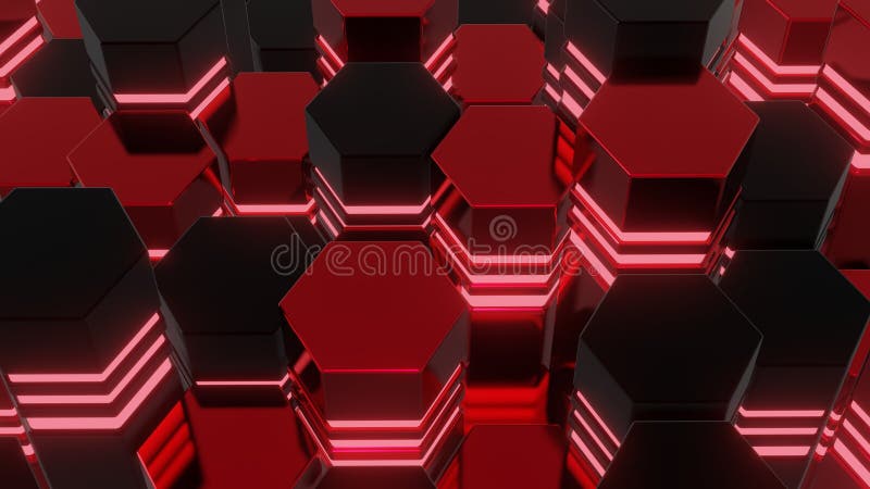 Abstract Hexagonal Future Red Background. Modern Wallpaper Digital ...