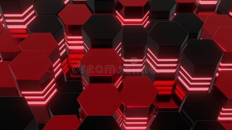 Abstract Hexagonal Future Red Background. Modern Wallpaper Digital ...
