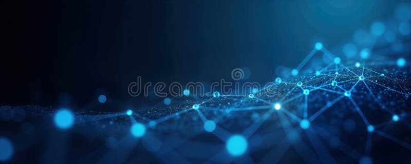 Abstract Futuristic Tech Background. Blue Network Connections Create ...