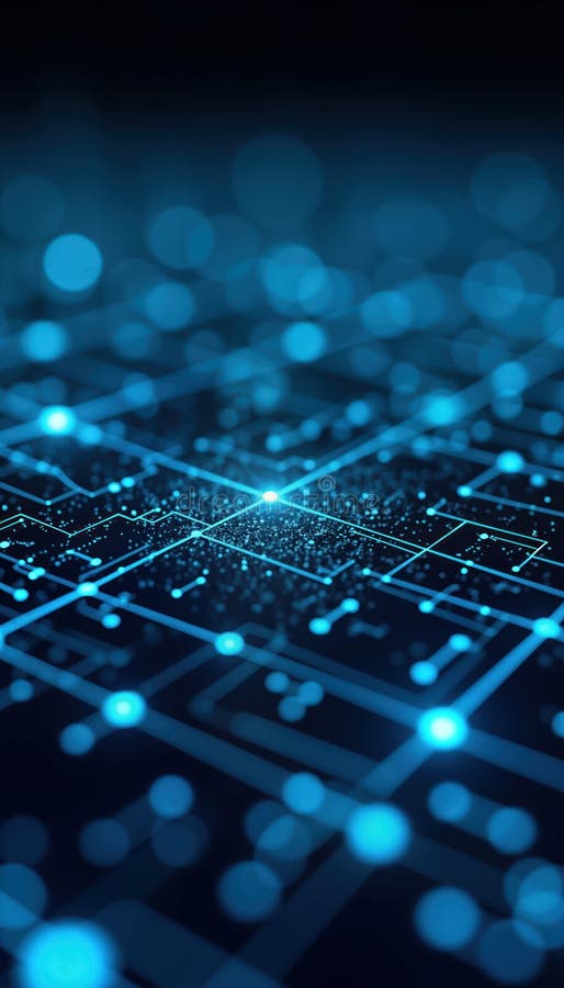 Abstract Futuristic Tech Background Shows Complex Digital Circuit Board ...