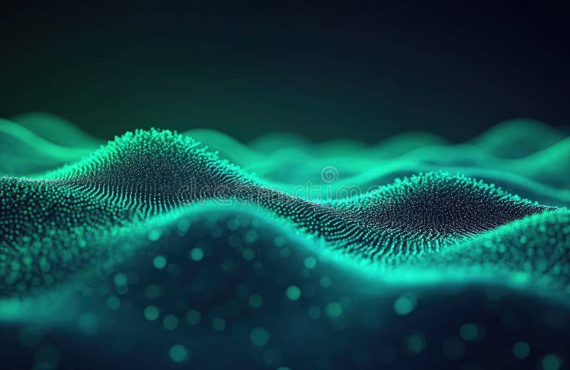 Abstract Futuristic Tech Background Shows Neon Glow Low Poly Mesh ...