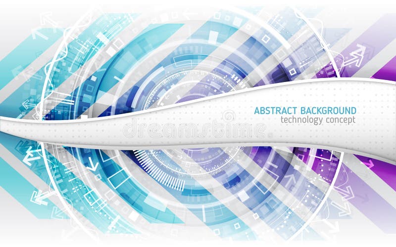 Abstract Futuristic Technological Background with Various Technology Elements Stock Vector ...