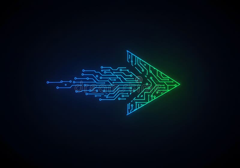 Abstract Futuristic Technology Arrow Design Stock Illustration ...