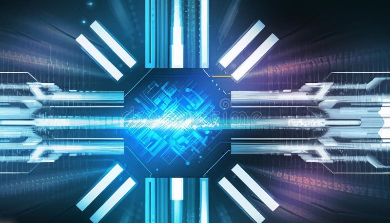 Abstract Futuristic Technology Background. 3d Rendering Digital Hi Tech ...