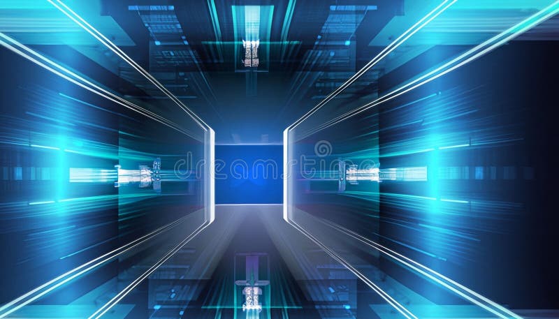 Abstract Futuristic Technology Background. 3d Rendering Digital Hi Tech ...