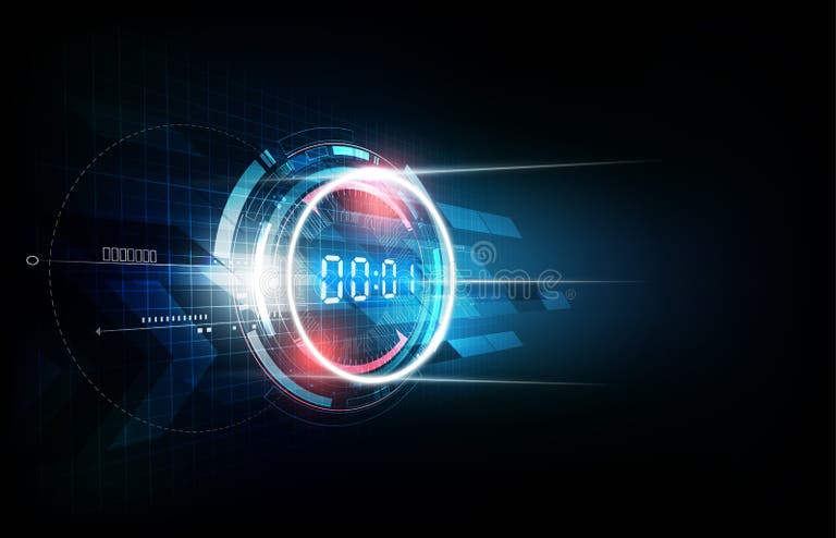 Abstract Futuristic Technology Background Clock Concept Time Machine ...