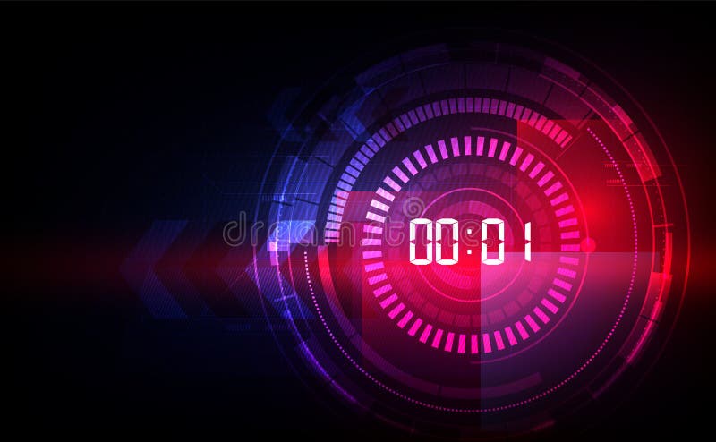 Abstract Futuristic Technology Background with Digital Number Timer ...