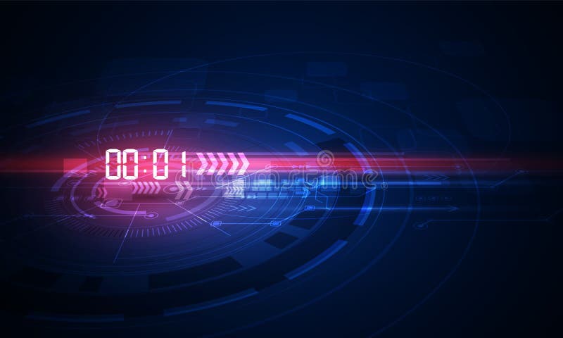 Abstract Futuristic Technology Background with Digital Number Timer ...