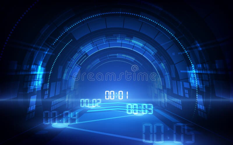 Abstract Futuristic Technology Background with Digital Number Timer ...