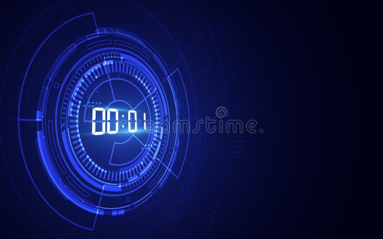 Abstract Futuristic Technology Background with Digital Number Timer Concept and Countdown ...
