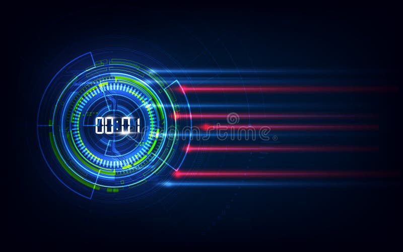 Abstract Futuristic Technology Background with Digital Number Timer ...