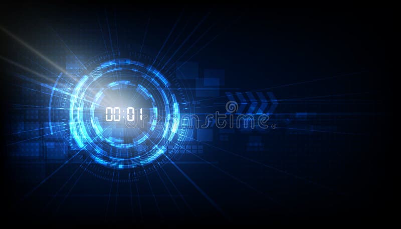 Abstract Futuristic Technology Background with Digital Number Timer Concept and Countdown ...