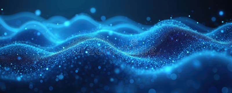 Abstract Futuristic Technology Background Digital Waves Glowing Lights ...