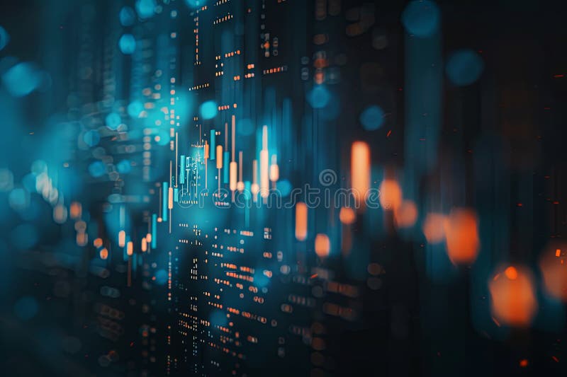 Abstract Digital Data Flow with Glowing Lights Stock Illustration - Illustration of modern ...