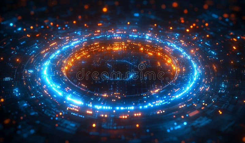 Futuristic Neon Corridor Sci Fi Tunnel Digital Art Background Design ...