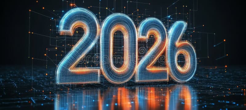 Abstract Futuristic Technology Background with Glowing Digital 3D ...