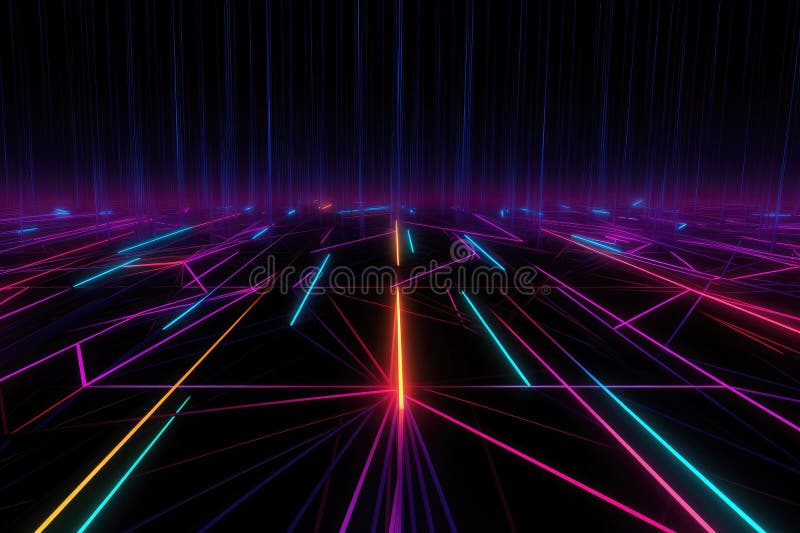 Abstract Futuristic Technology Background. Light Line Design Generative ...