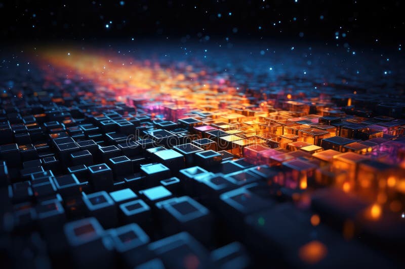 Abstract Futuristic Technology Background. Light Line Design Generative ...