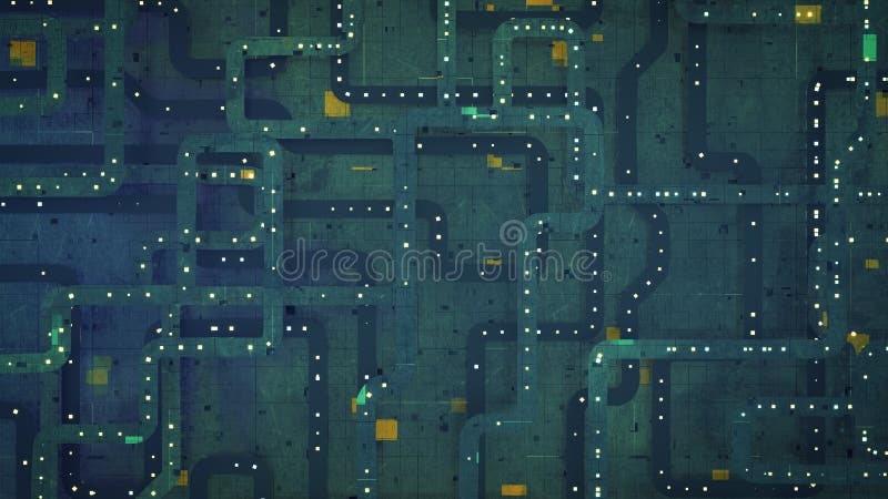 Abstract Futuristic Technology Board 3D Render Stock Illustration ...
