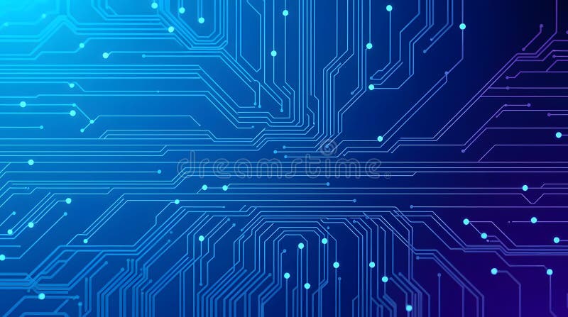 Abstract Futuristic Technology Circuit Board Background with Blue ...