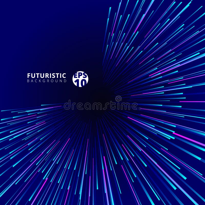 Abstract Futuristic Technology Network Geometric Blue Lines Digital ...