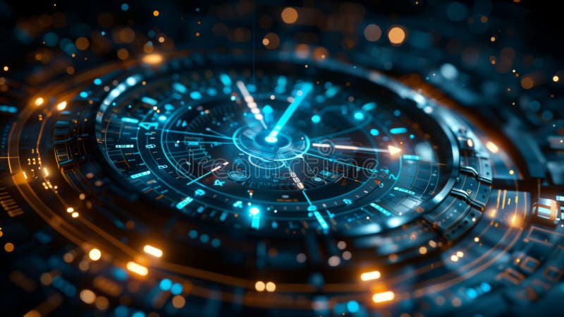 Abstract Futuristic Technology Holographic Interface Background with ...