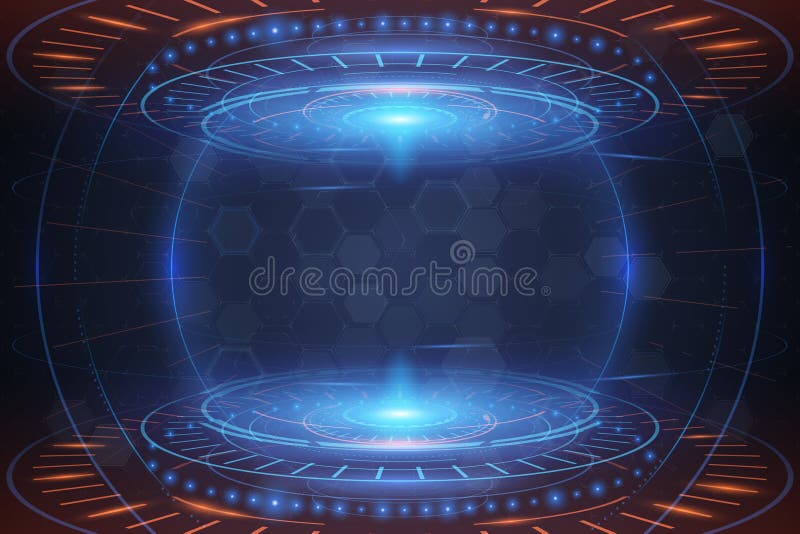 Abstract Futuristic Technology Interface Background Stock Vector ...