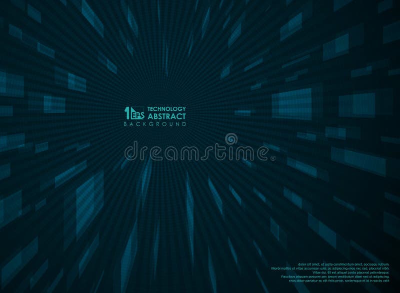 Abstract of Futuristic Hi Tech Blue Square Geometric Pattern Background ...