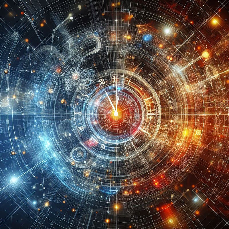 Abstract Futuristic Time Technology Background Stock Illustration ...