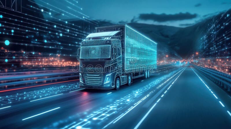 Abstract Futuristic Visuals Representing AI-driven Smart Logistics ...