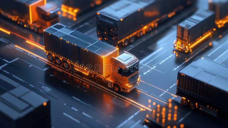 Abstract Futuristic Visuals Representing AI-driven Smart Logistics ...