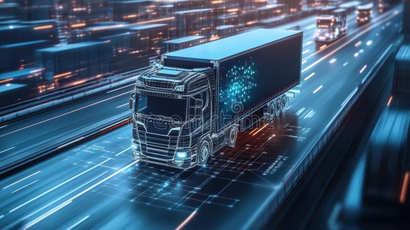 Abstract Futuristic Visuals Representing AI-driven Smart Logistics ...