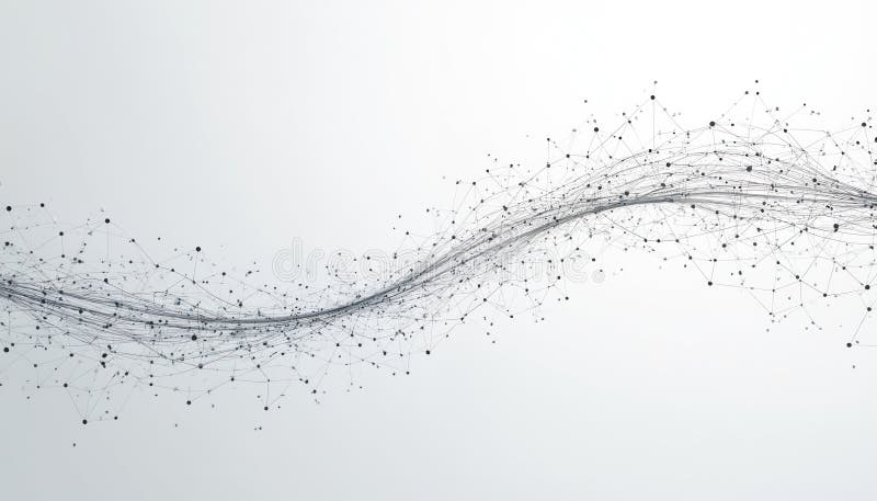 Abstract Futuristic Wave Graphic. Network Pattern of Interconnected ...