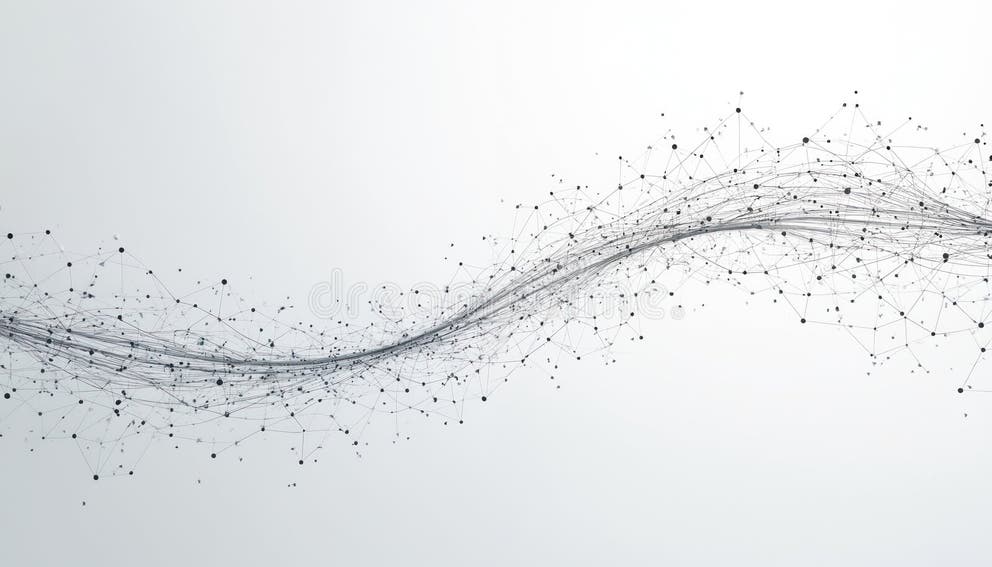 Abstract Futuristic Wave Graphic. Network Pattern of Interconnected ...