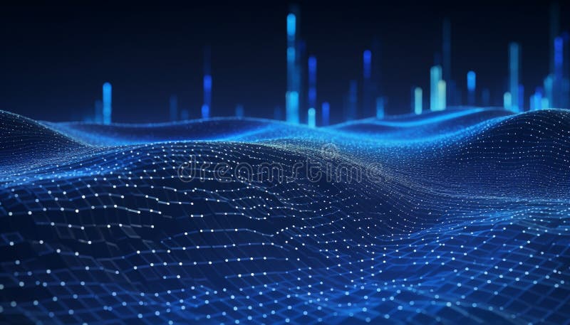 Abstract Futuristic Wave Pattern in a Glowing Illustration Generated by ...