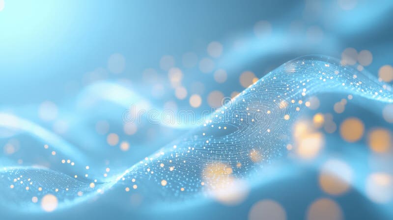 Abstract Futuristic Wave Pattern with Sparkling Lights for Design and ...