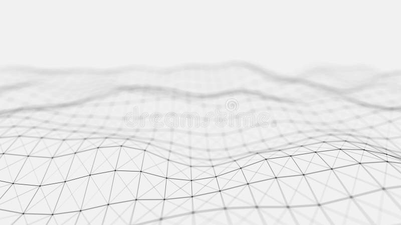 Abstract Futuristic White Background. Digital Dynamic Wave. Blockchain ...