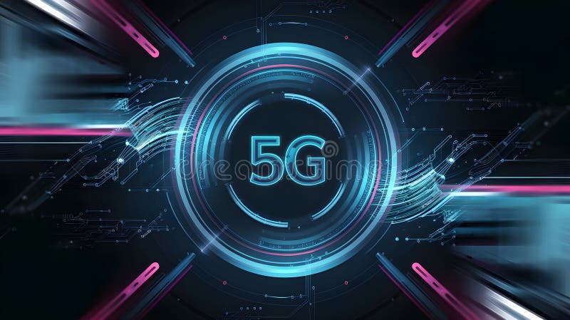 Abstract 5G Network Technology Background with Circuit Board and ...