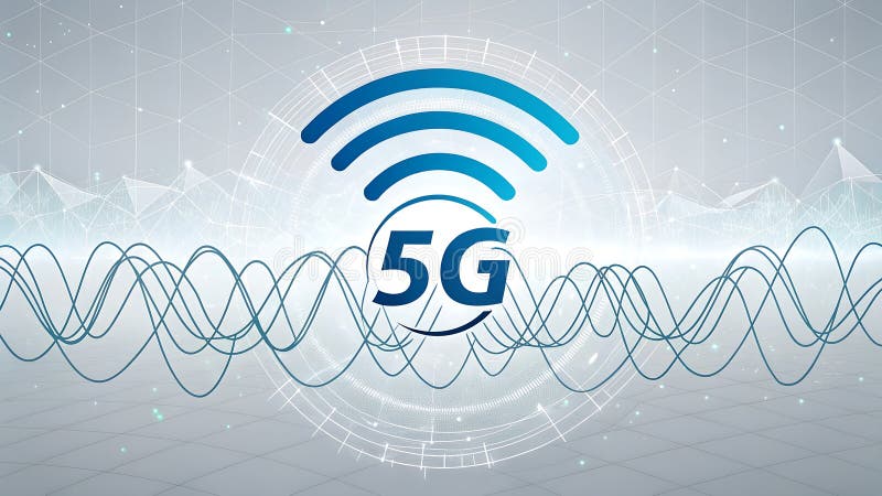 Abstract 5G Network Visualization with Waveforms and Geometric P Stock ...