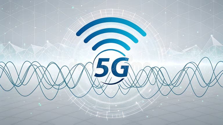 Abstract 5G Network Visualization with Waveforms and Geometric P Stock ...