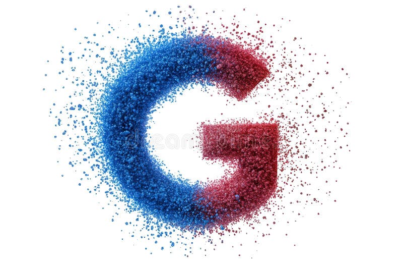 Abstract G Zero: Red Blue Particle Burst Forming a G & Zero Symbol ...