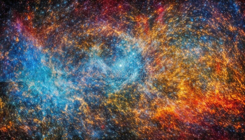 Abstract Galaxy Backdrop with Exploding Supernova and Multi Colored ...