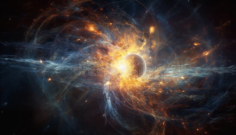 Abstract Galaxy Explodes in Multi Colored Star Shaped Patterns, a ...