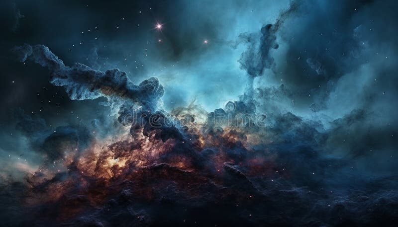 Abstract Galaxy Exploding in a Bright Star Field of Mystery Generated ...