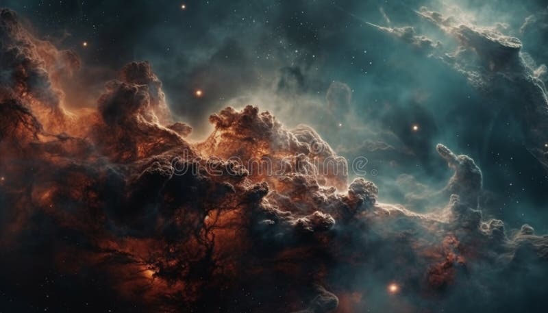 Abstract Galaxy Landscape Glows with Star Field in Deep Space Generated ...