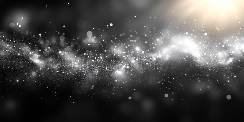 Abstract Galaxy Scene with Bright Stars and Light Burst on a Dark ...