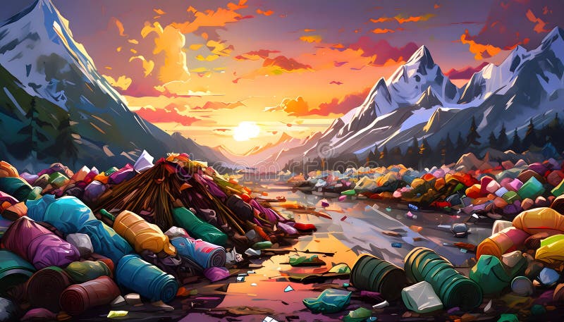 Garbage Piles Piled Up, Polluting the Area Causing Environmental Damage ...